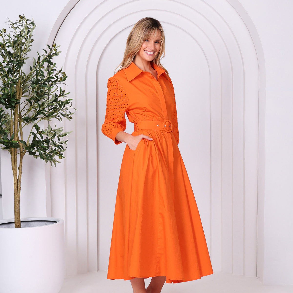 Chloe Dress - Orange – Zoe Moss