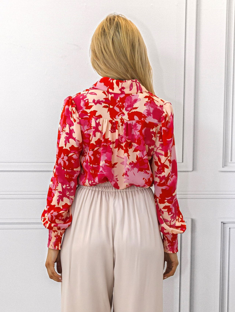 Kate Shirt - Pink Leaf Print – Zoe Moss